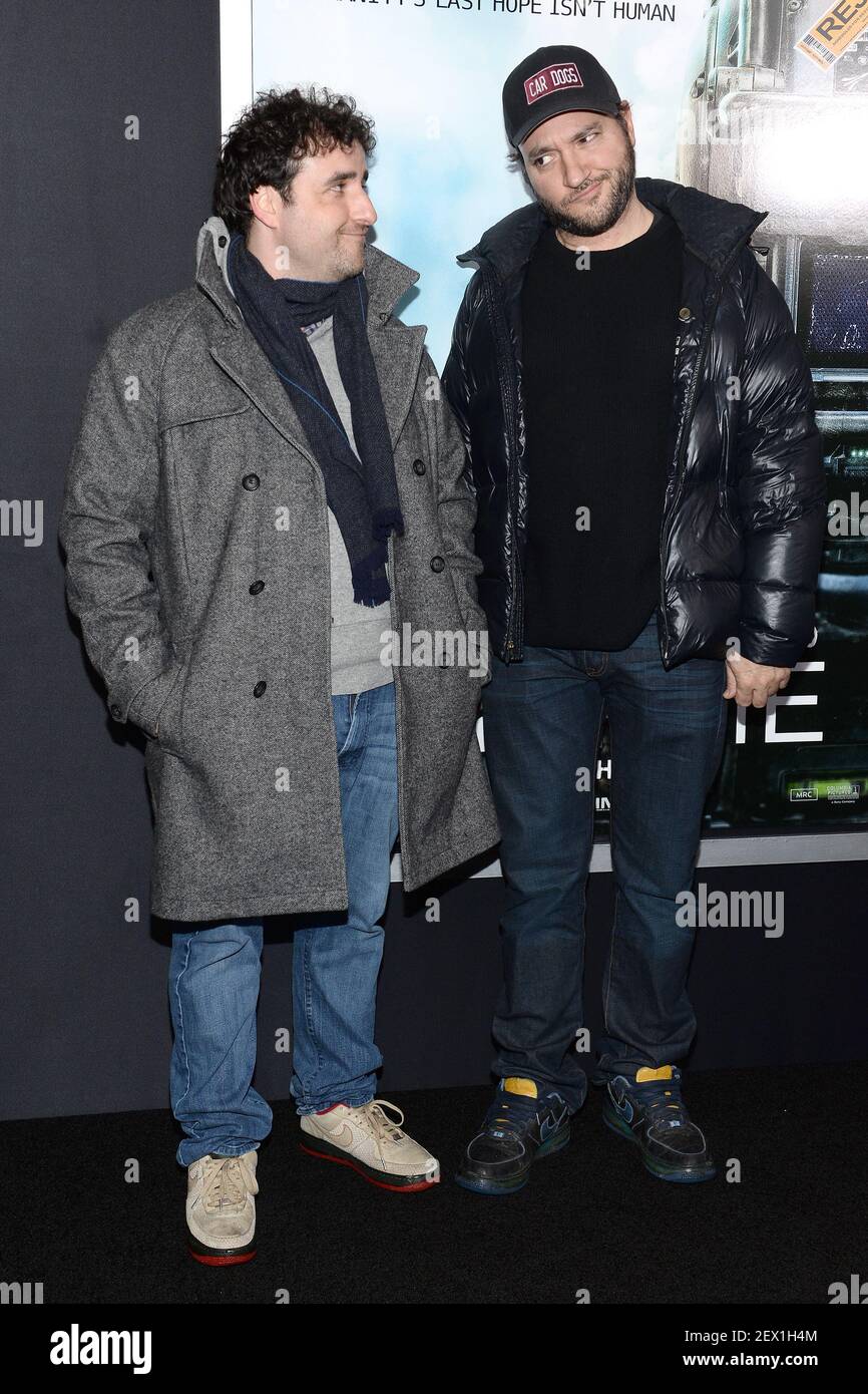 (L-R) David Krumholtz and Gregg Bello attend the "Chappie" New York ...