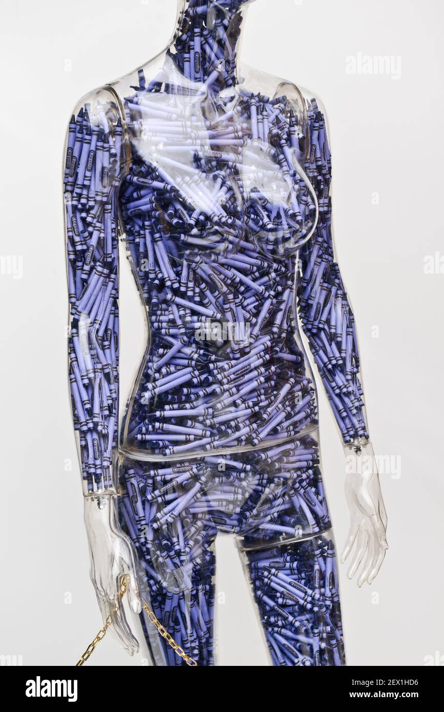 Cynthia Rowley crayon mannequin for Bloomingdale's partnership project ...