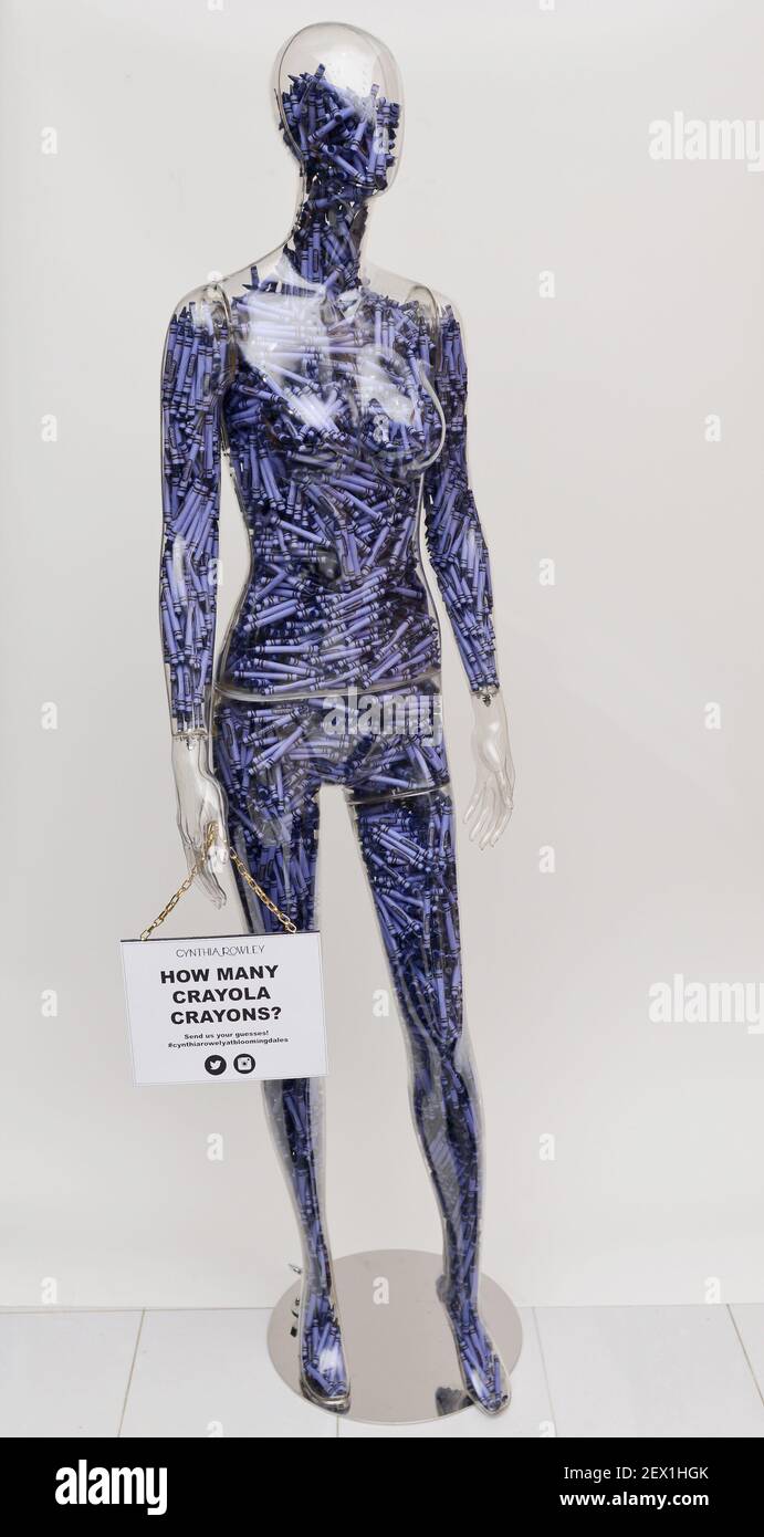 Cynthia Rowley crayon mannequin for Bloomingdale's partnership project ...