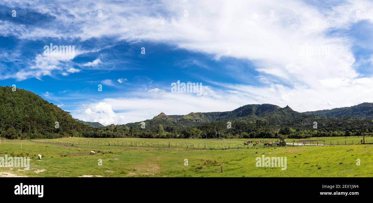 A rural landscape in Brazil under the beautiful sky Stock Photo - Alamy