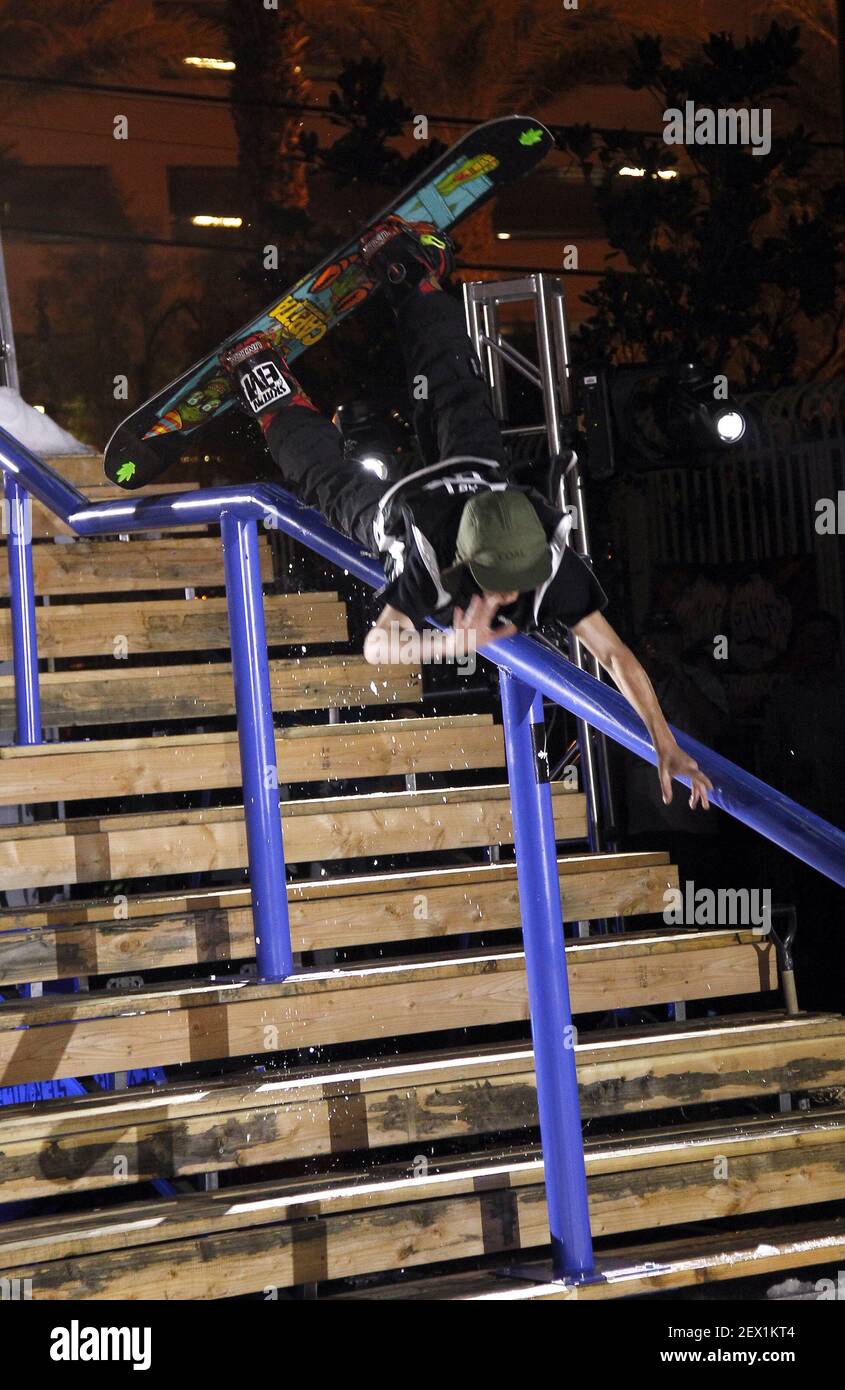 07 March 2015 - Las Vegas, NV - Snow Boarders. Park on Fremont hosts ...