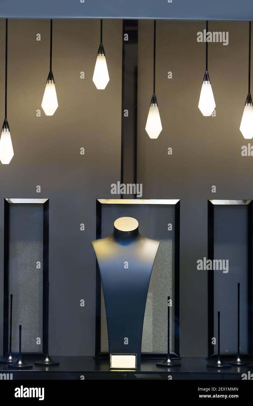 storefront with scenery night lighting lamp Stock Photo - Alamy