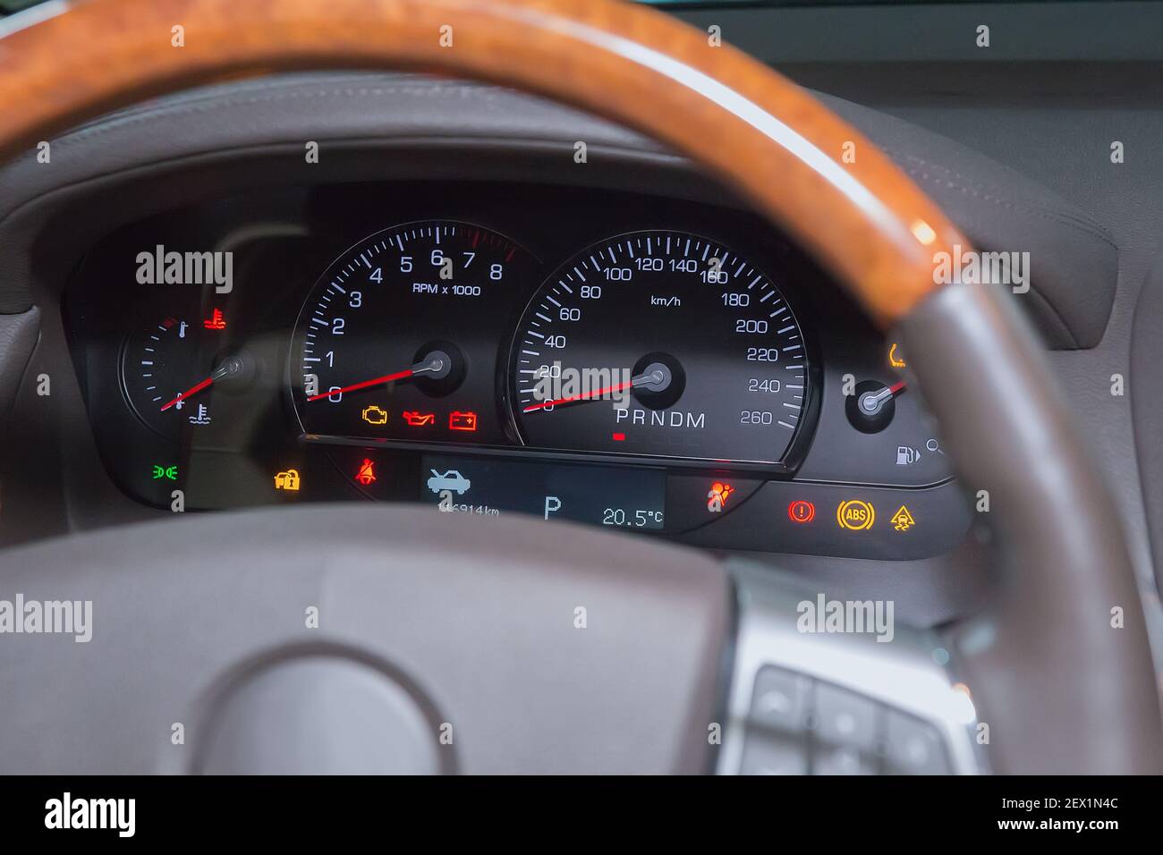 speedometer on dashboard of car shows excess of speed Stock Photo - Alamy