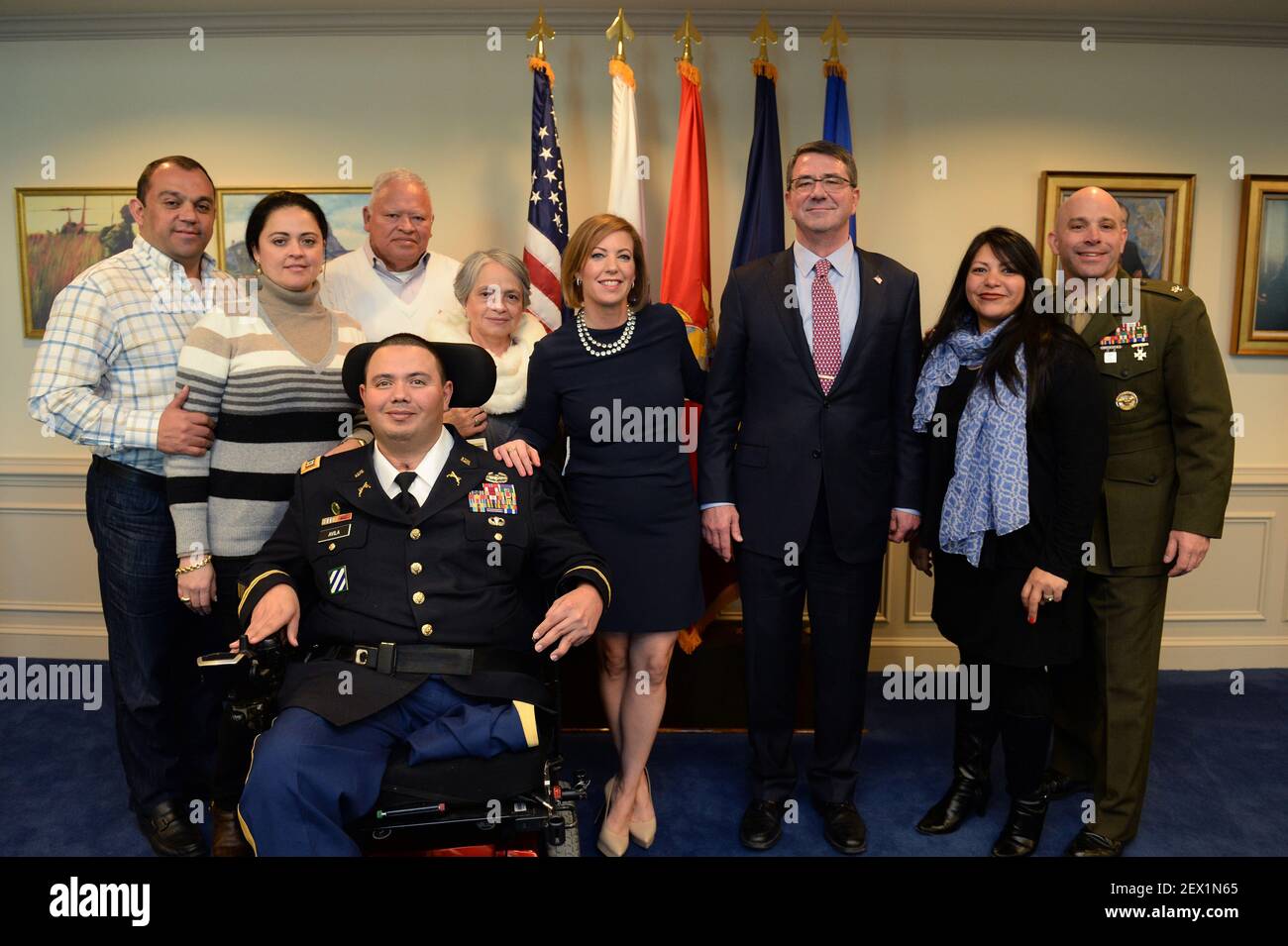 Secretary of Defense Ash Carter and his wife Stephanie pose for a photo ...