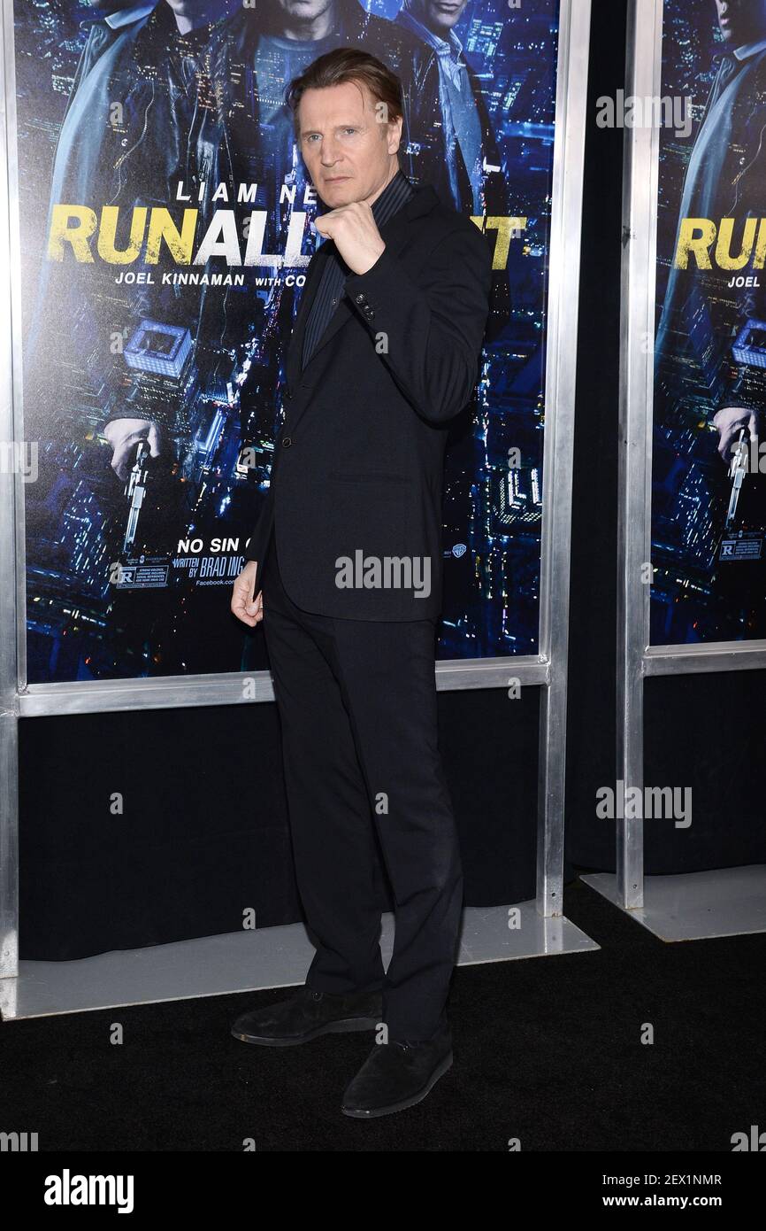 Actor Liam Neeson attends the "Run All Night" World Premiere at AMC ...