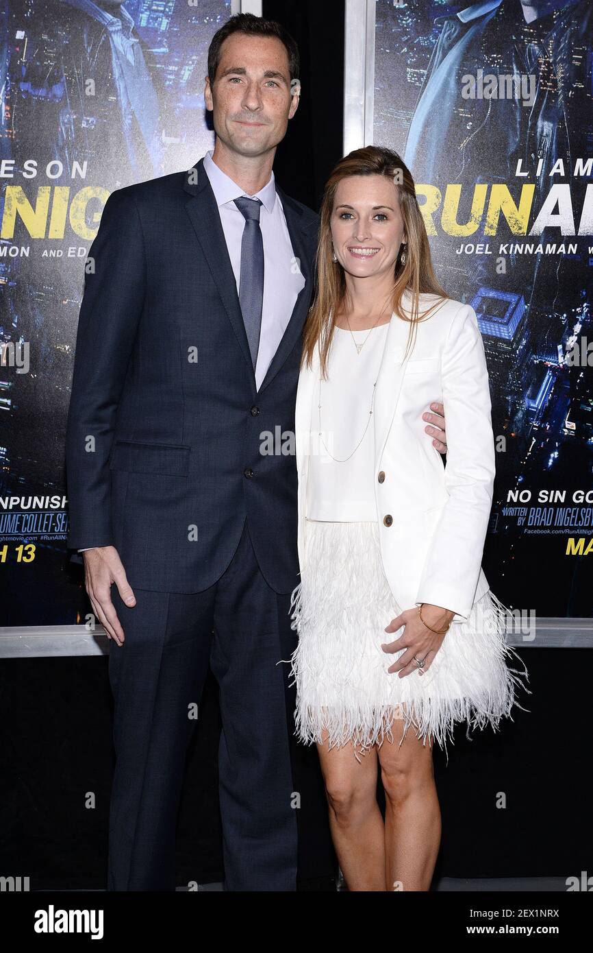 Brad Ingelsby (L) attends the "Run All Night" World Premiere at AMC ...