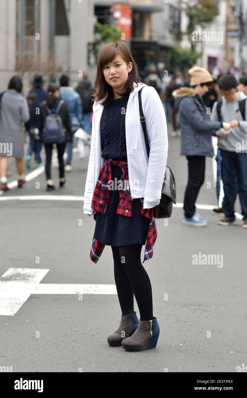 Street Fashion in Tokyo, Japan on 15th February, 2015. (Photo by Top ...