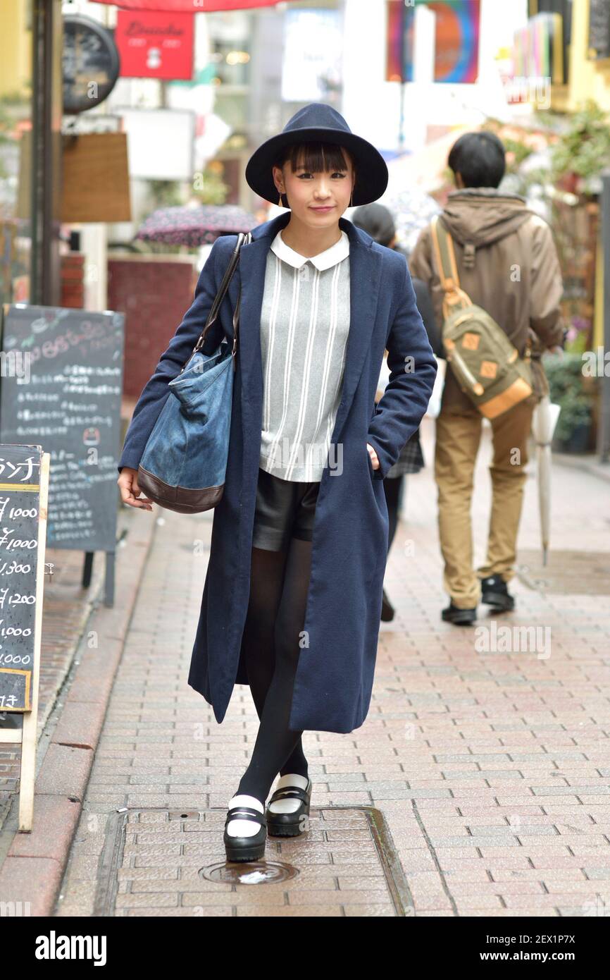 Street Fashion in Tokyo, Japan on 15th February, 2015. (Photo by Top ...