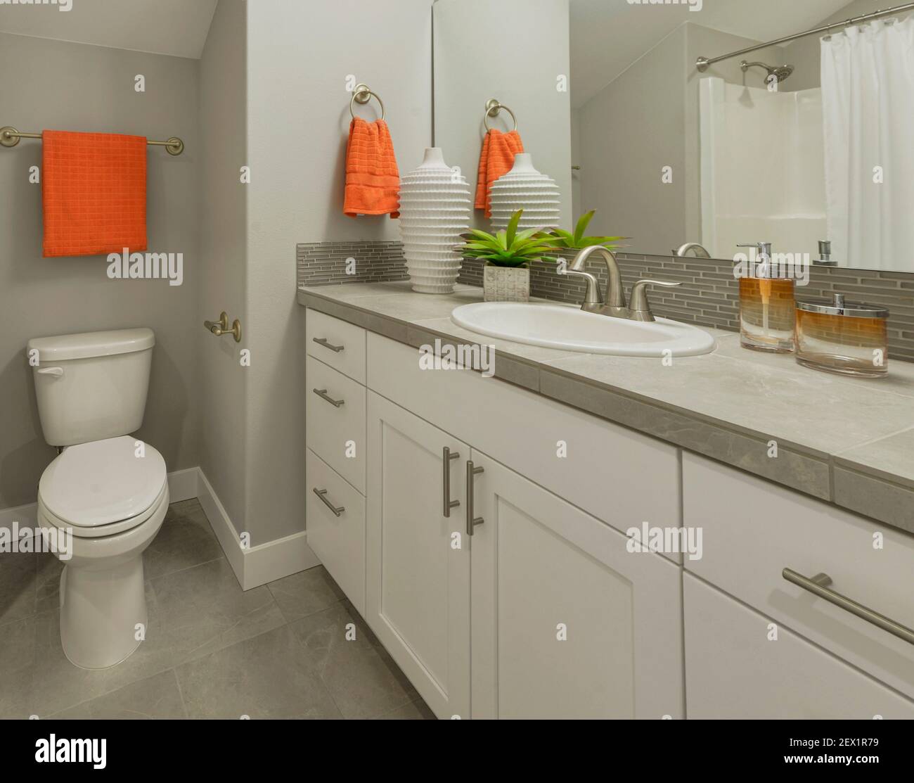 Modern residential bathroom interior Stock Photo - Alamy