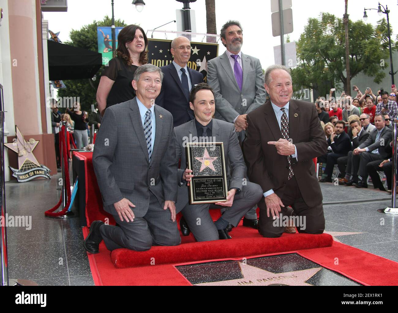 11 March 2015 - Hollywood, California - Leron Gubler, Chuck Lorre, Jim ...