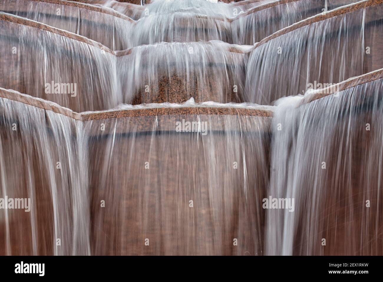 Water running down Stierbrunnen, the Bull Fountain, in Pirmasens ...