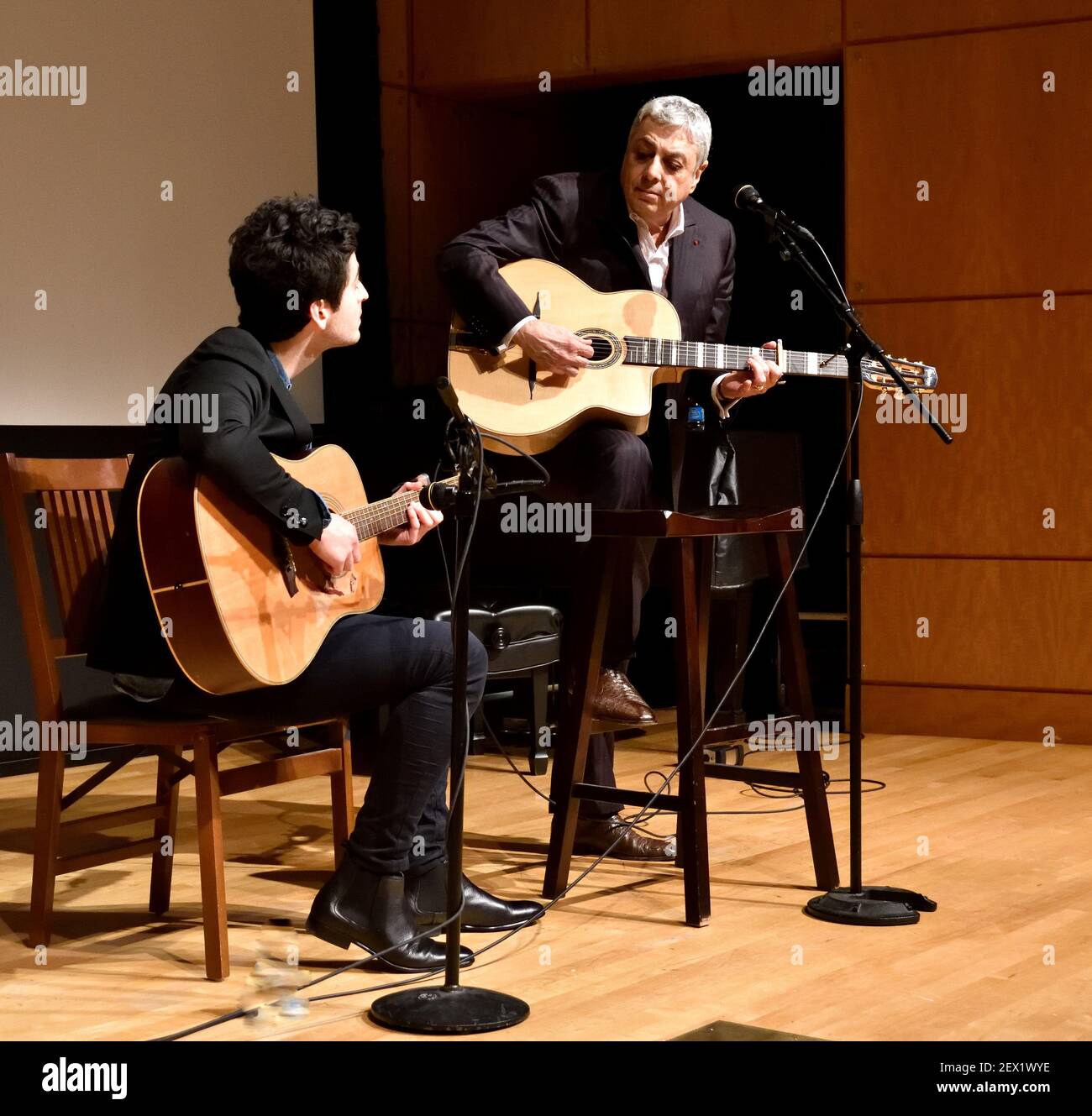 L-R: Symon Milshtein and Enrico Macias perform at the Opening Night of ...