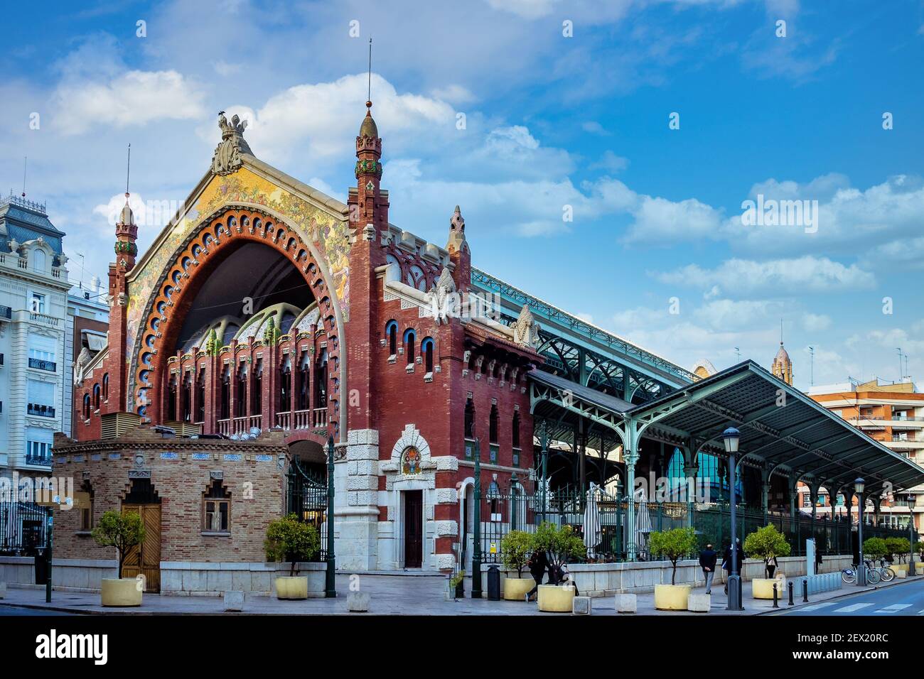 Valencia, Spain. Mercado Central - famous old market hall, shopping ...