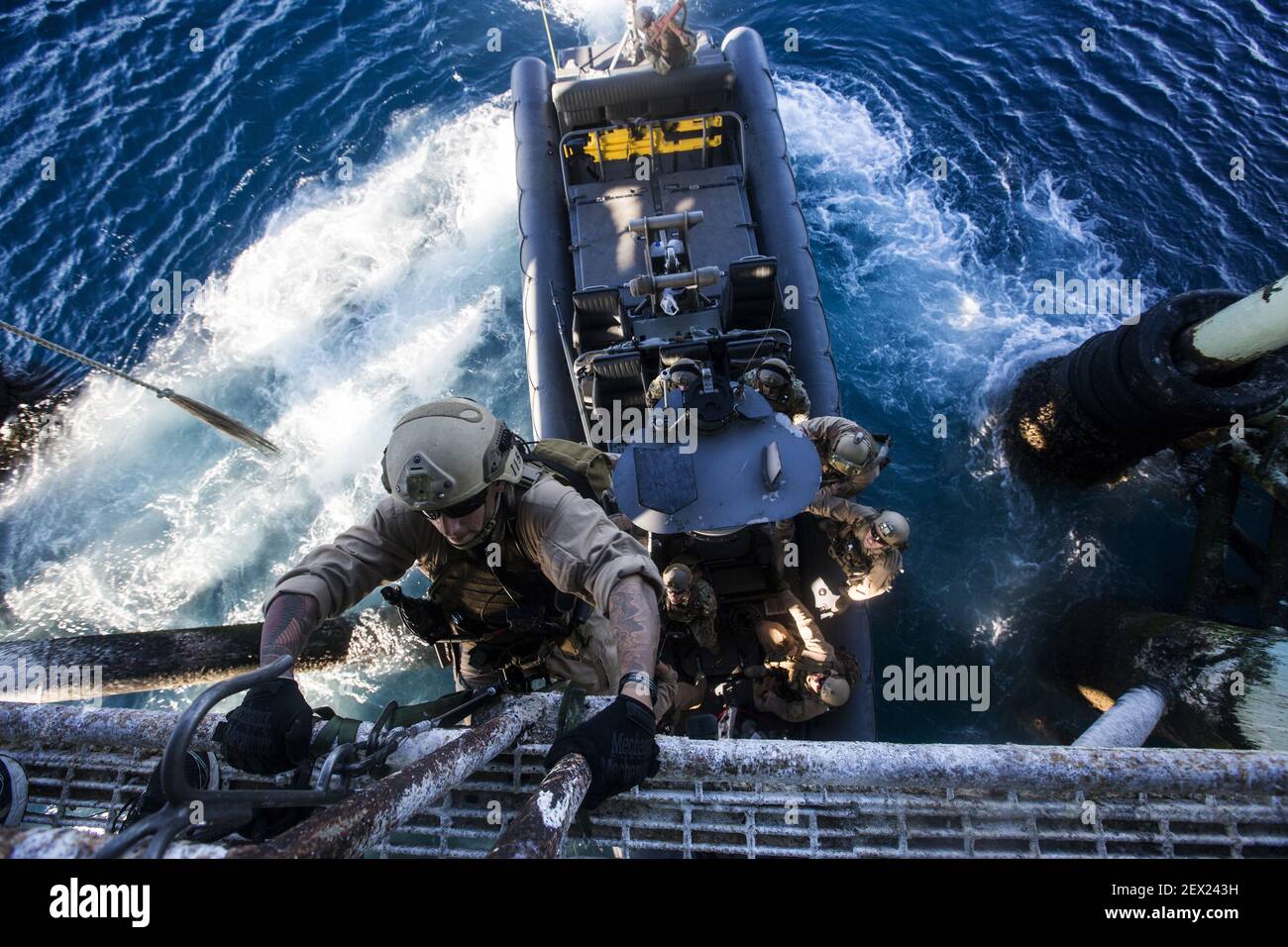 U.S. Marines with the 15th Marine Expeditionary Unit's Maritime Raid ...