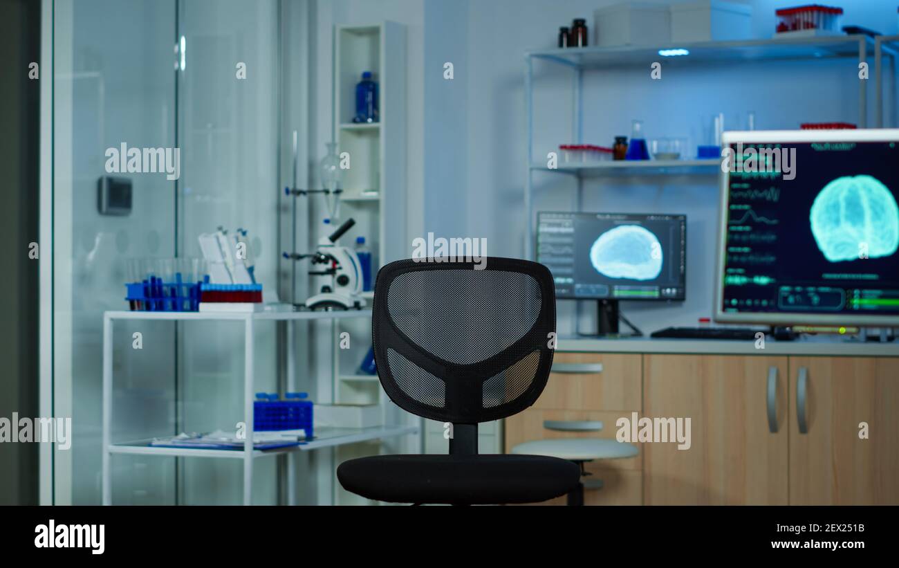 Neurological laboratory with nobody in it modernly equipped prepared ...