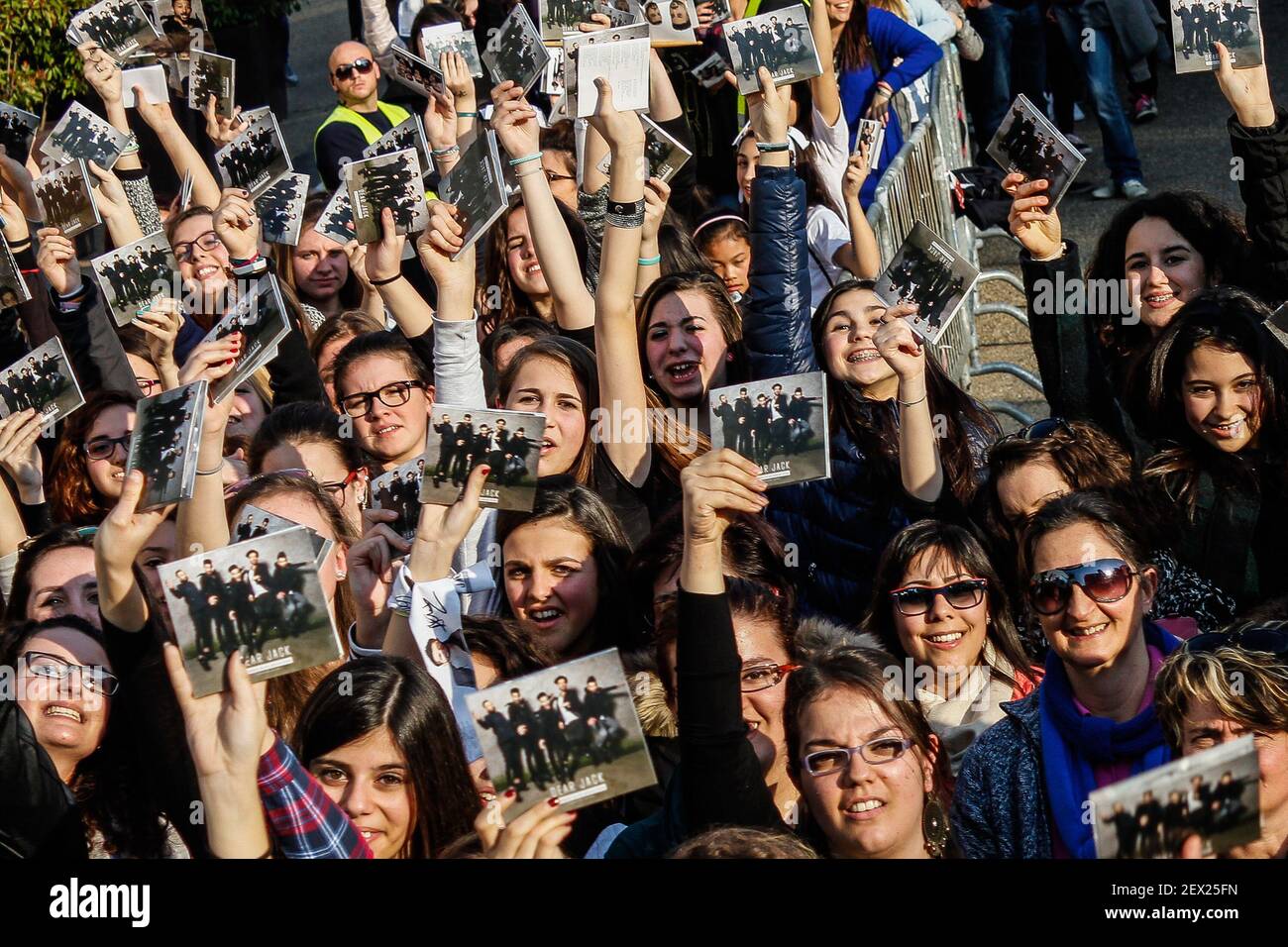 Hundreds of fans waiting for "Dear Jack". Moncalieri near Turin, Italy ...
