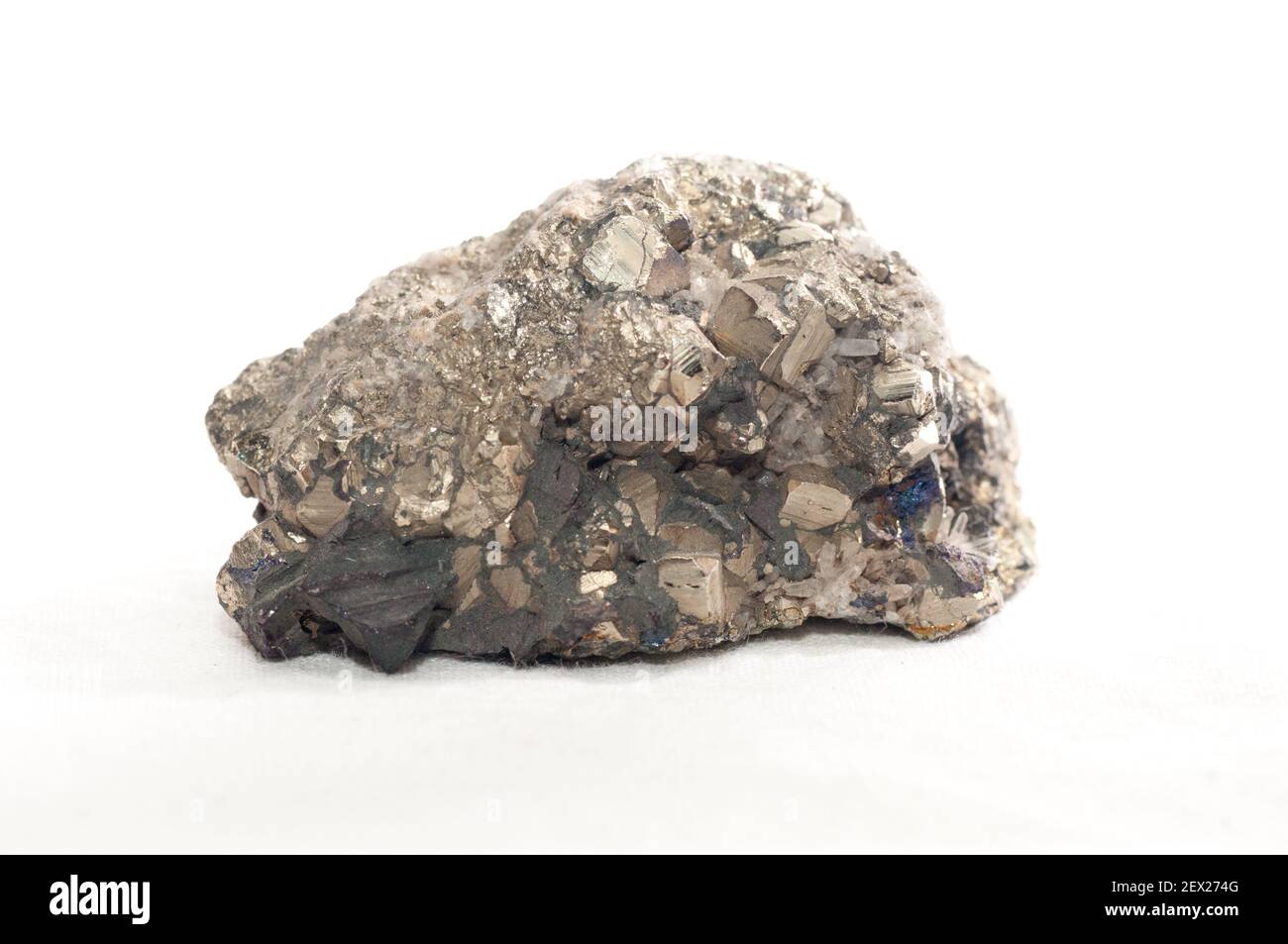 bornite crystal mineral sample in granite with many facets Stock Photo ...