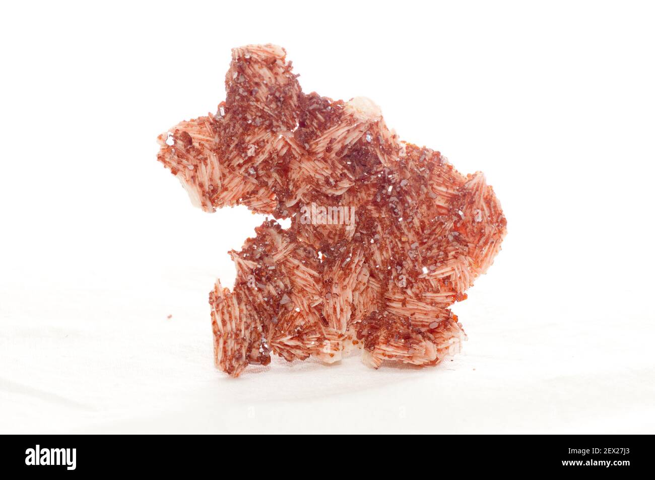 red vanadinite crystal mineral sample on metamorphic rock Stock Photo ...