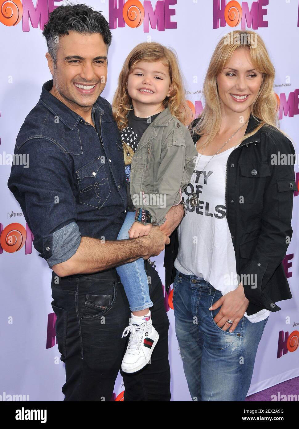 (L-R) Jaime Camil, Elena Camil & Heidi Balvanera arrives at the "Home ...