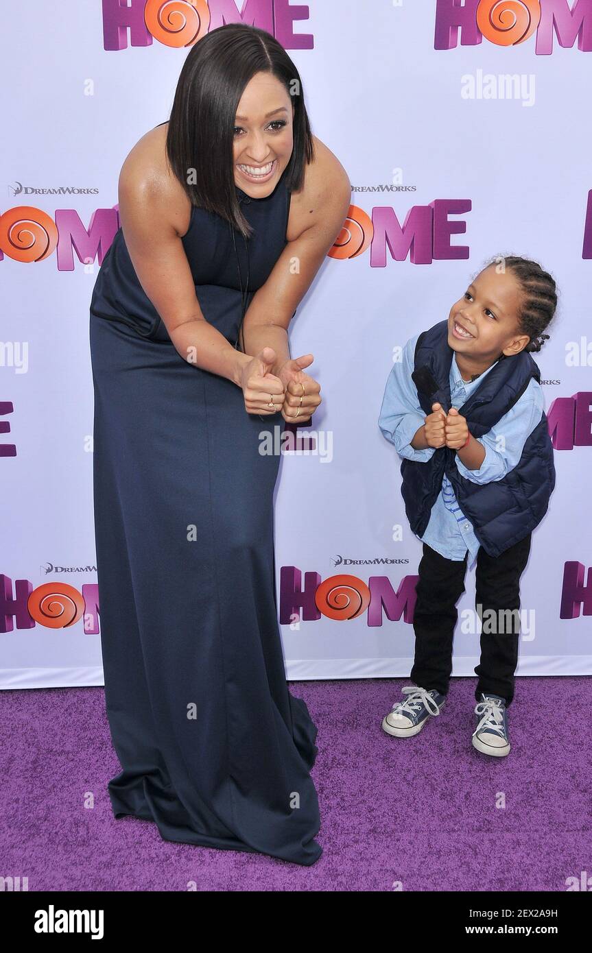 (L-R) Tia Mowrey & Cree Hardrict arrives at the "Home" Los Angeles ...