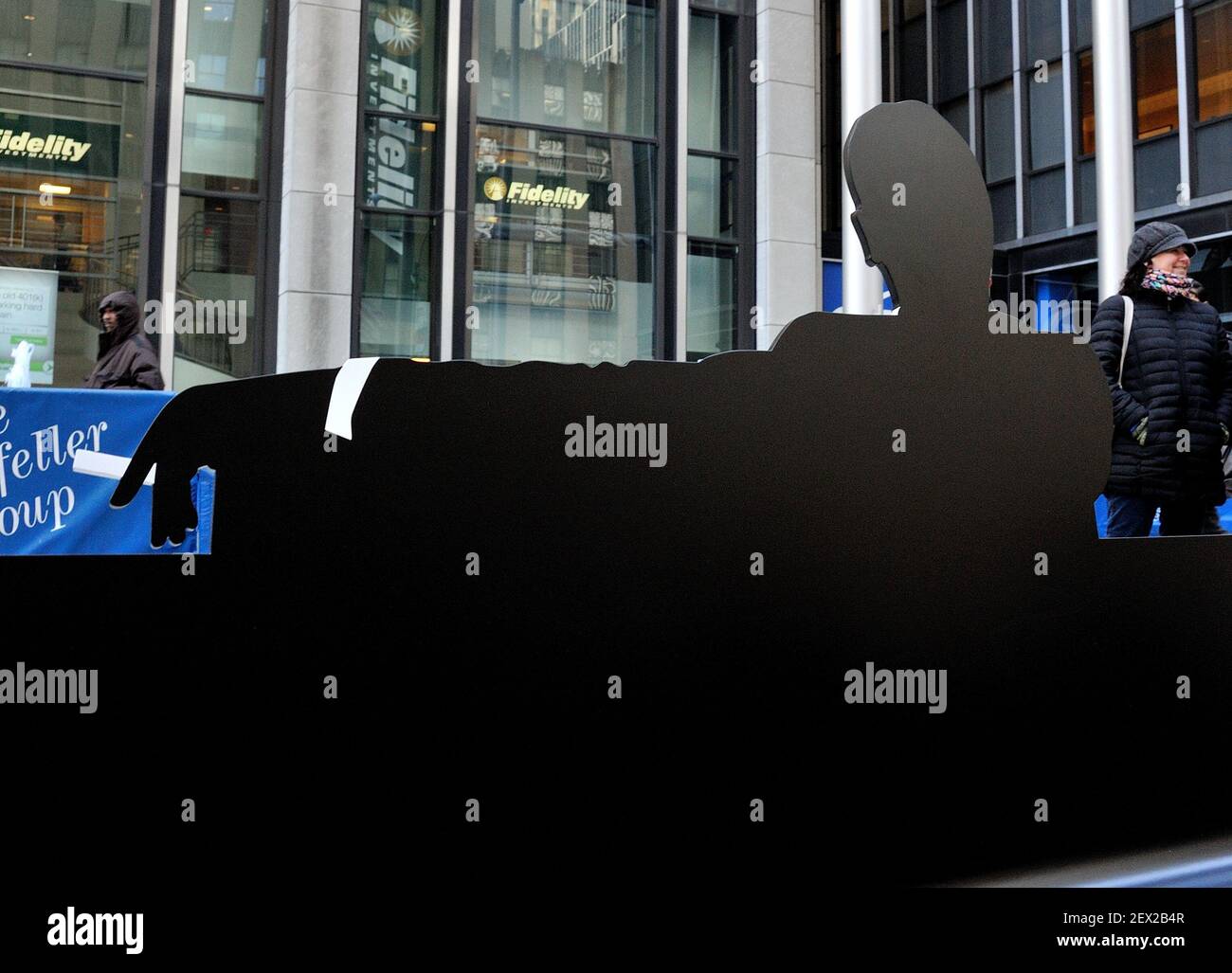 Unveiling of the "Mad Men" commemorative sculpture at the Time & Life ...