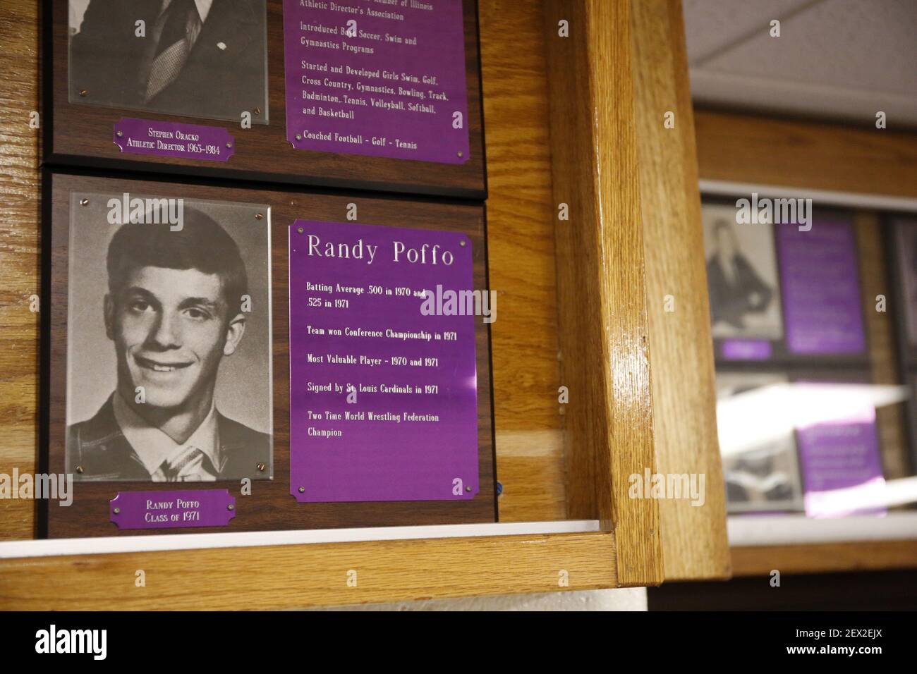 In the hall of the Downers Grove North High School's athletic ...