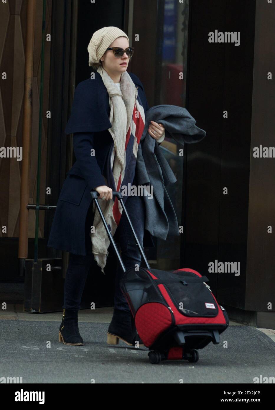 Actress Elisha Cuthbert seen leaving a hotel in New York's SoHo ...