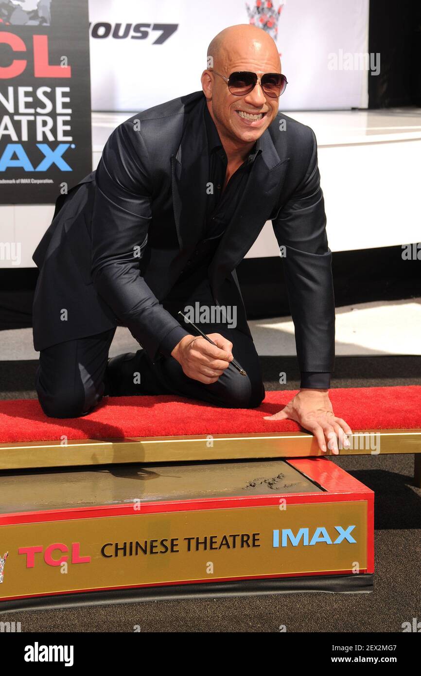 1 April 2015 - Hollywood, California - Vin Diesel. Vin Diesel Hand and ...