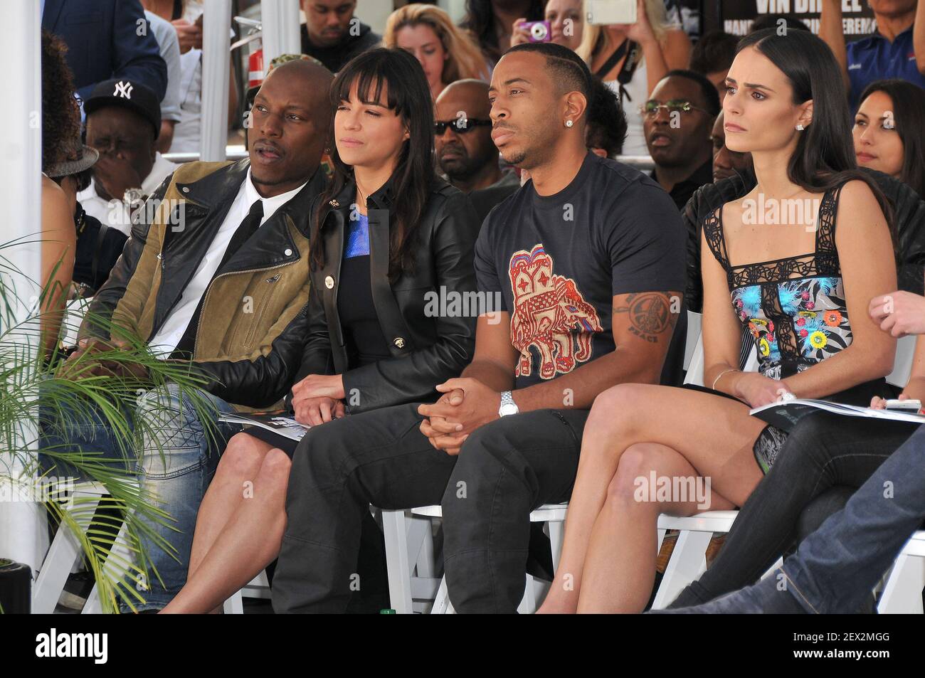 (L-R) Tyrese Gibson, Michelle Rodriguez, Ludacris and Jordana Brewster ...