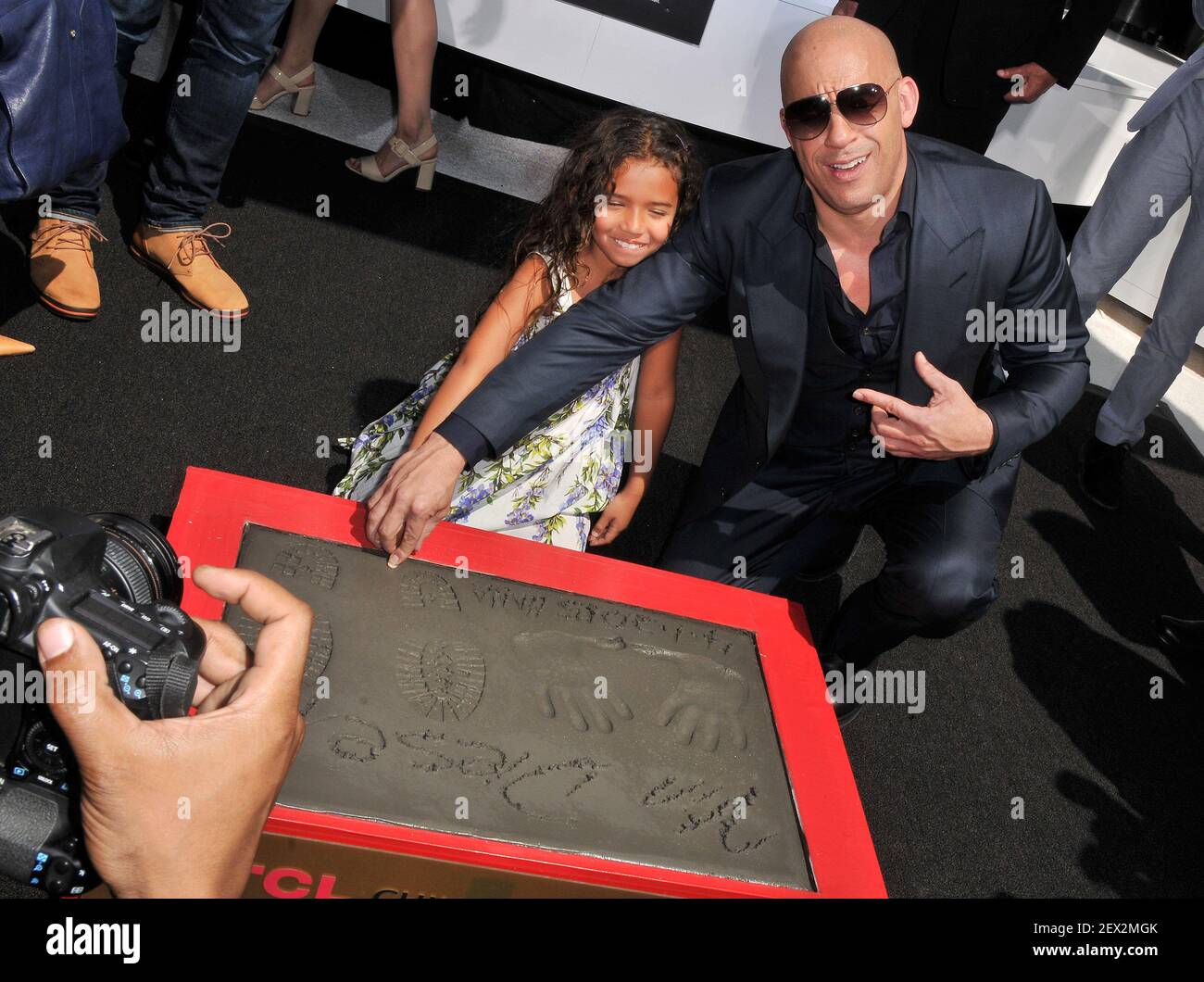 (R-L) Vin Diesel and Daugther Hania Sinclair at the Vin Diesel Hand ...