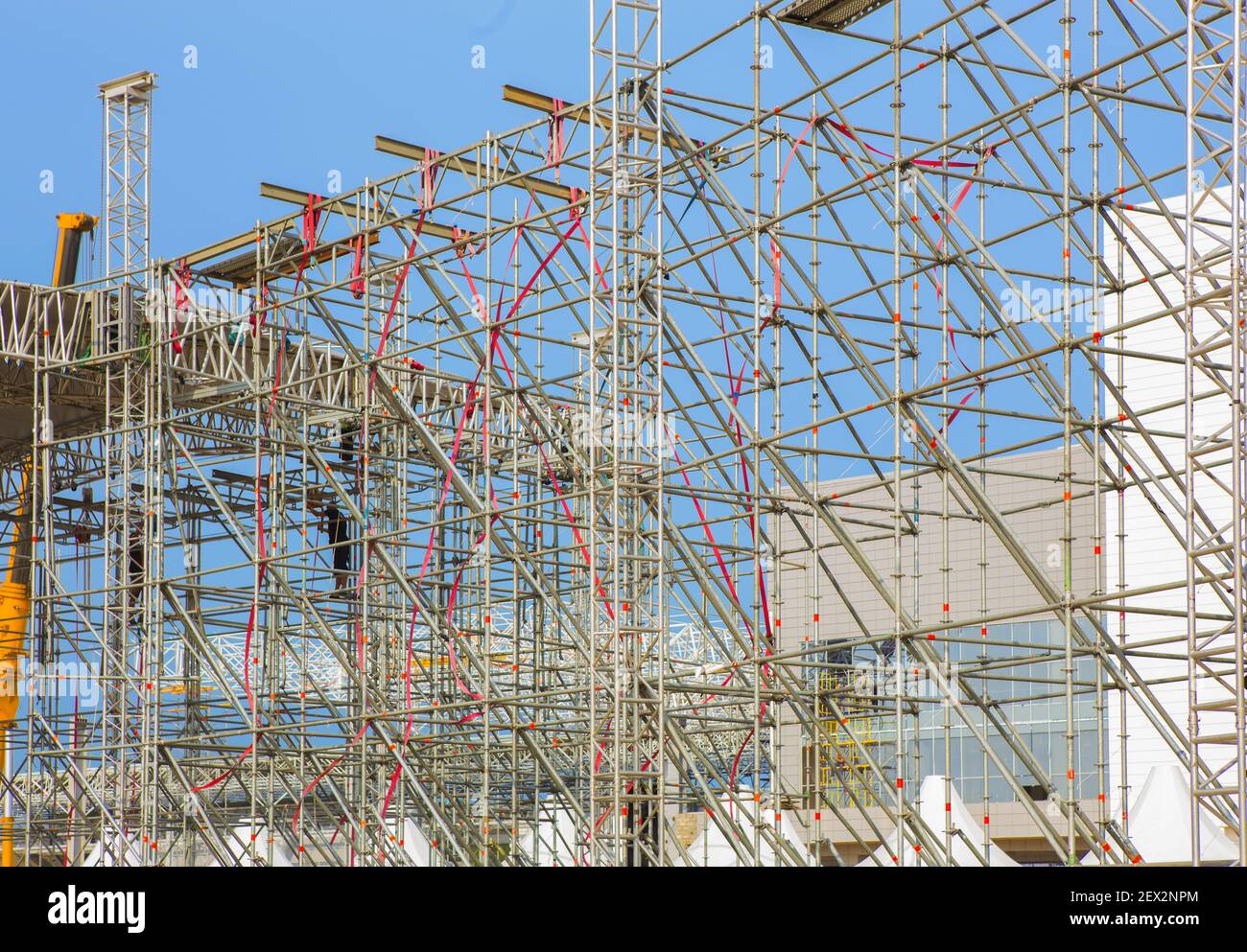 frame building construction from metal pipes Stock Photo - Alamy