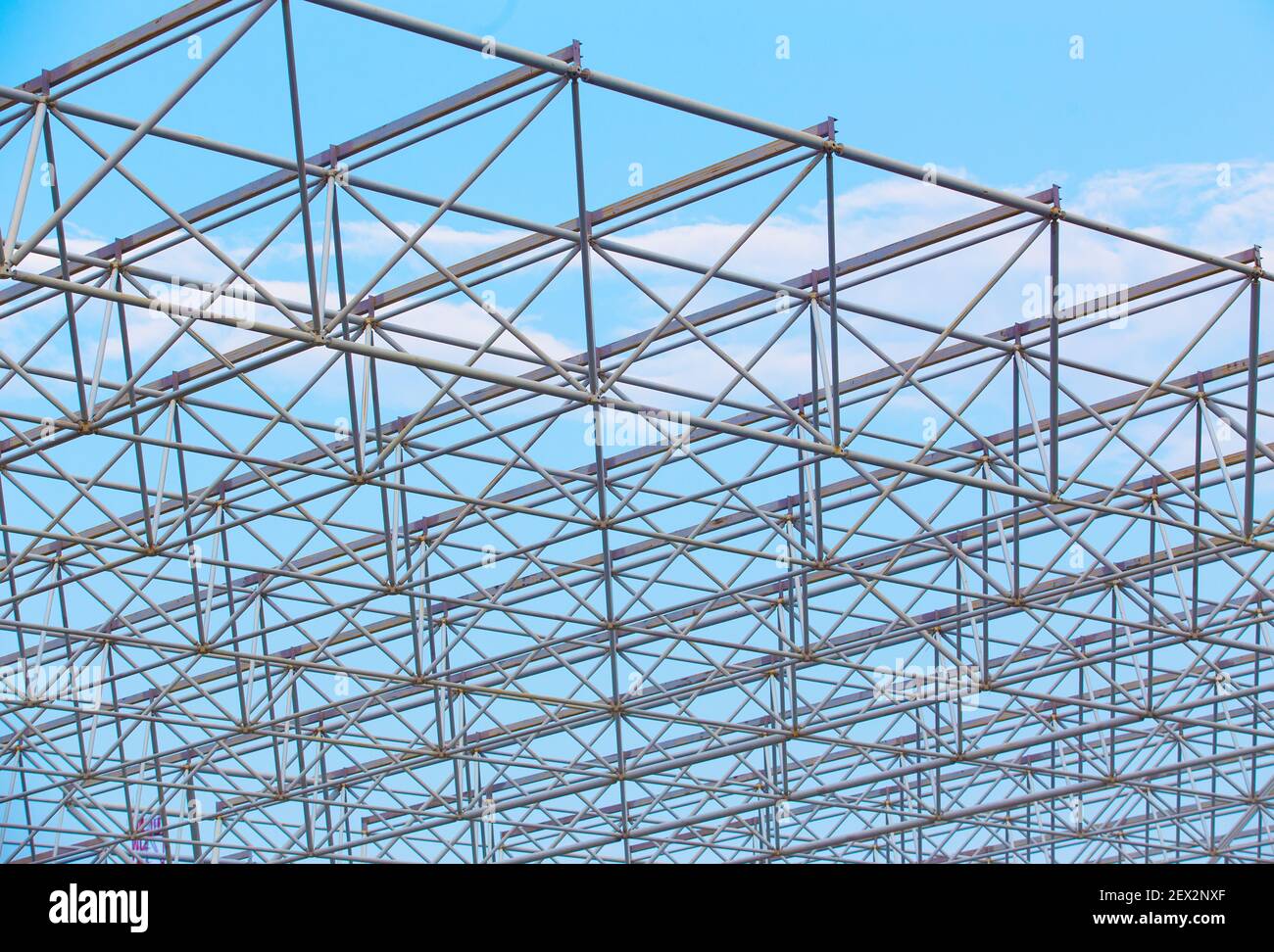 frame building construction from metal pipes Stock Photo - Alamy