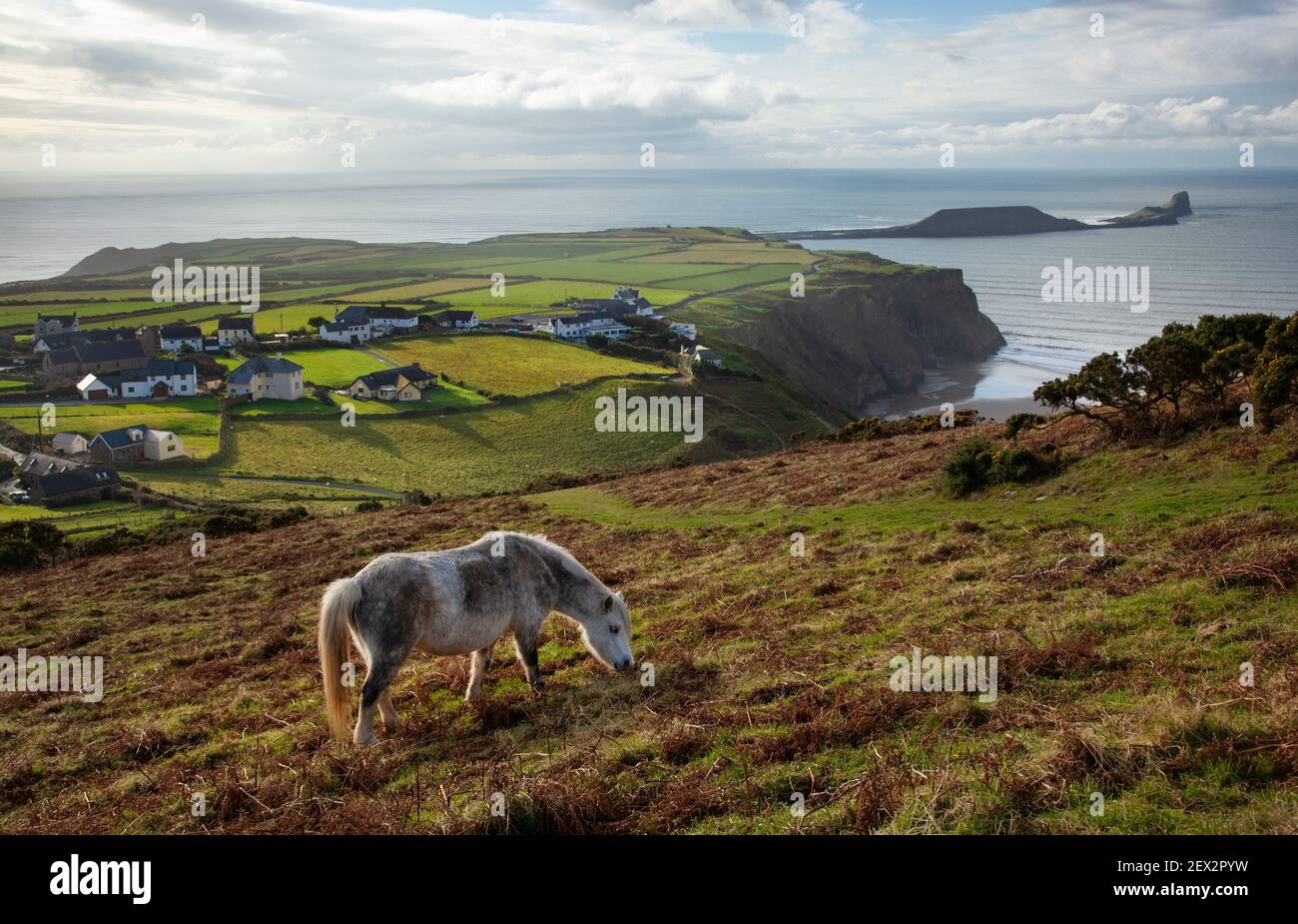 Rhossili village hi-res stock photography and images - Alamy