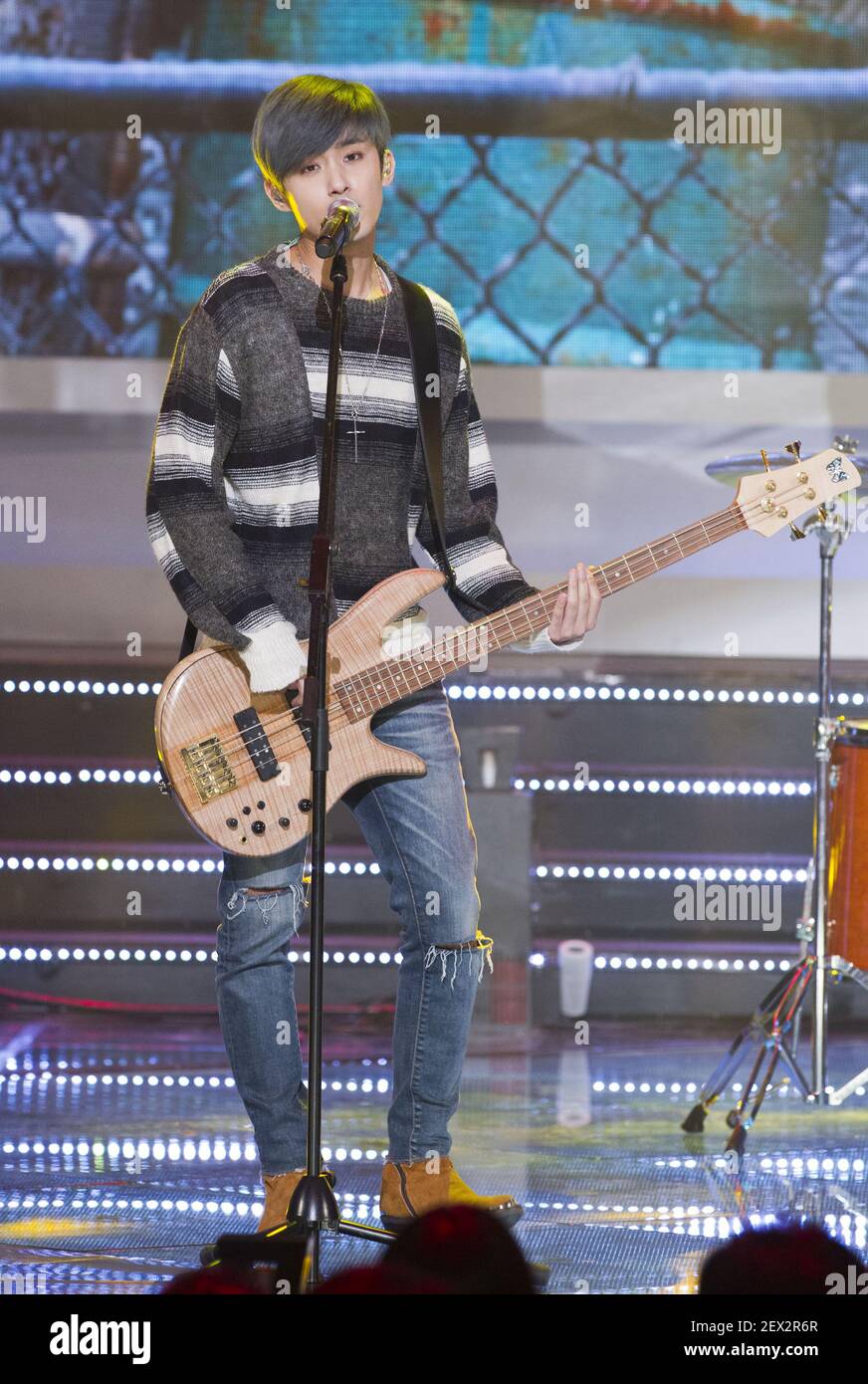 1 April 2015 - Goyang, South Korea : South Korean bass guitar Lee Jae ...