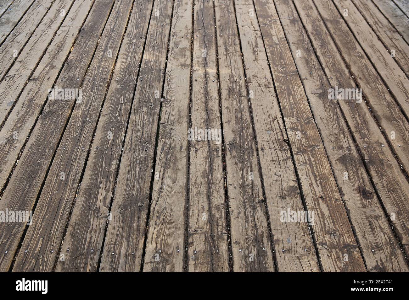 old timber floor perspective outside background Stock Photo - Alamy
