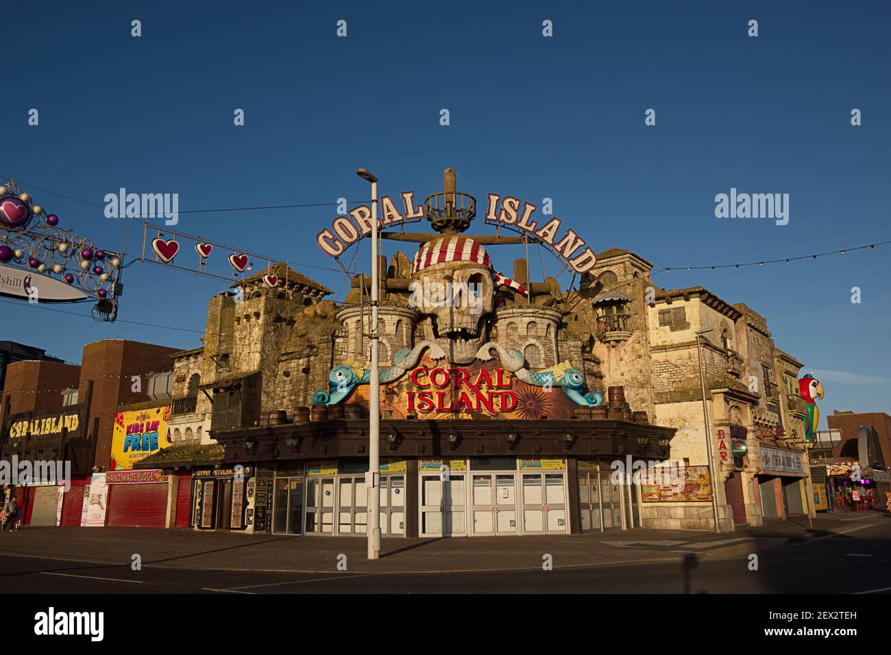 Coral Island Blackpool, closed and boarded up during COVID lockdown ...