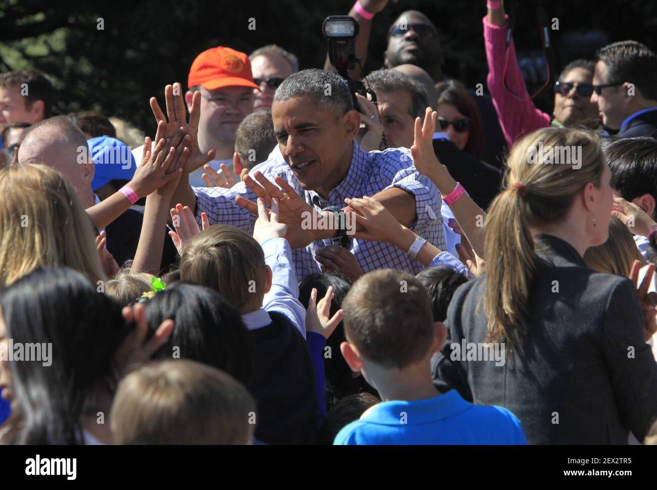 President Barack Obama participates in the White House Easter Egg Roll ...