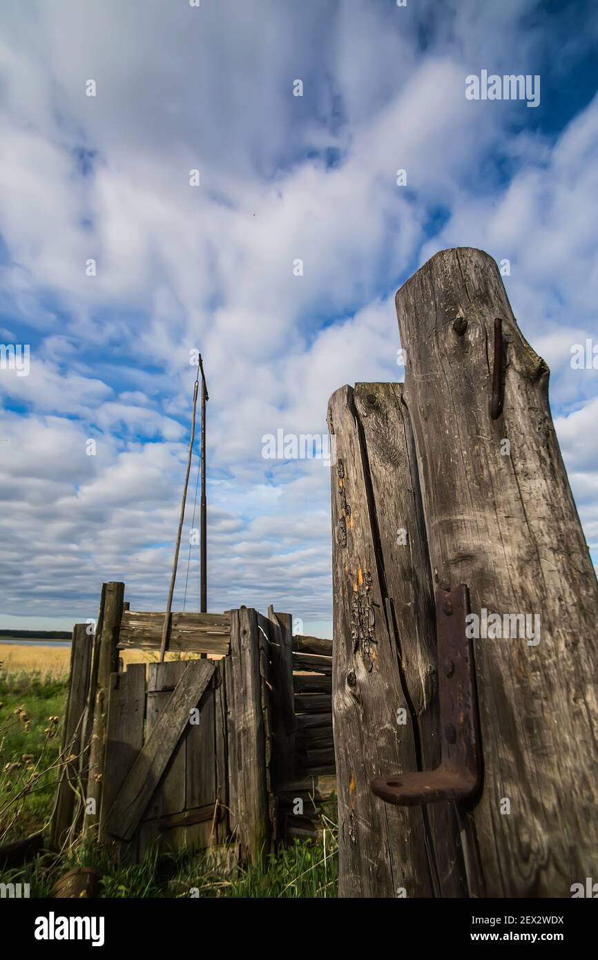 old destroyed rural farmstead in summer Stock Photo - Alamy