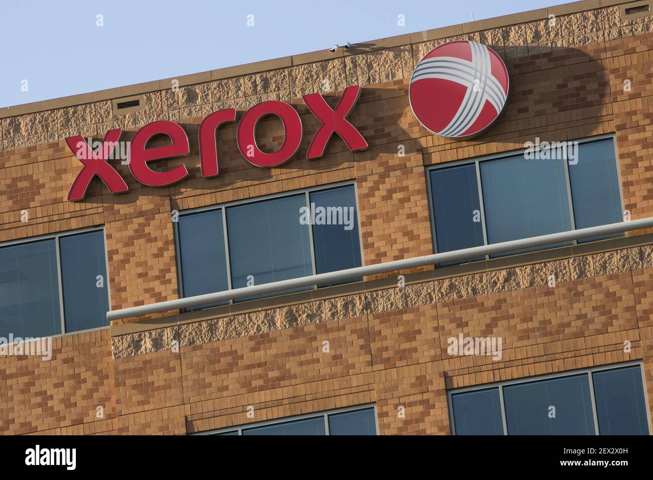 A logo sign outside a facility occupied by Xerox, in Germantown ...