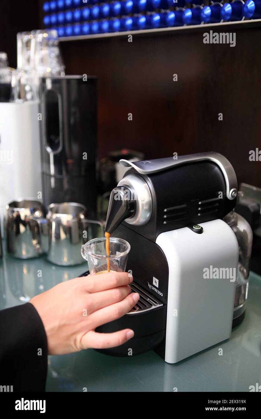 NESPRESSO.... coffee shop in west London pic David Sandison Stock Photo ...