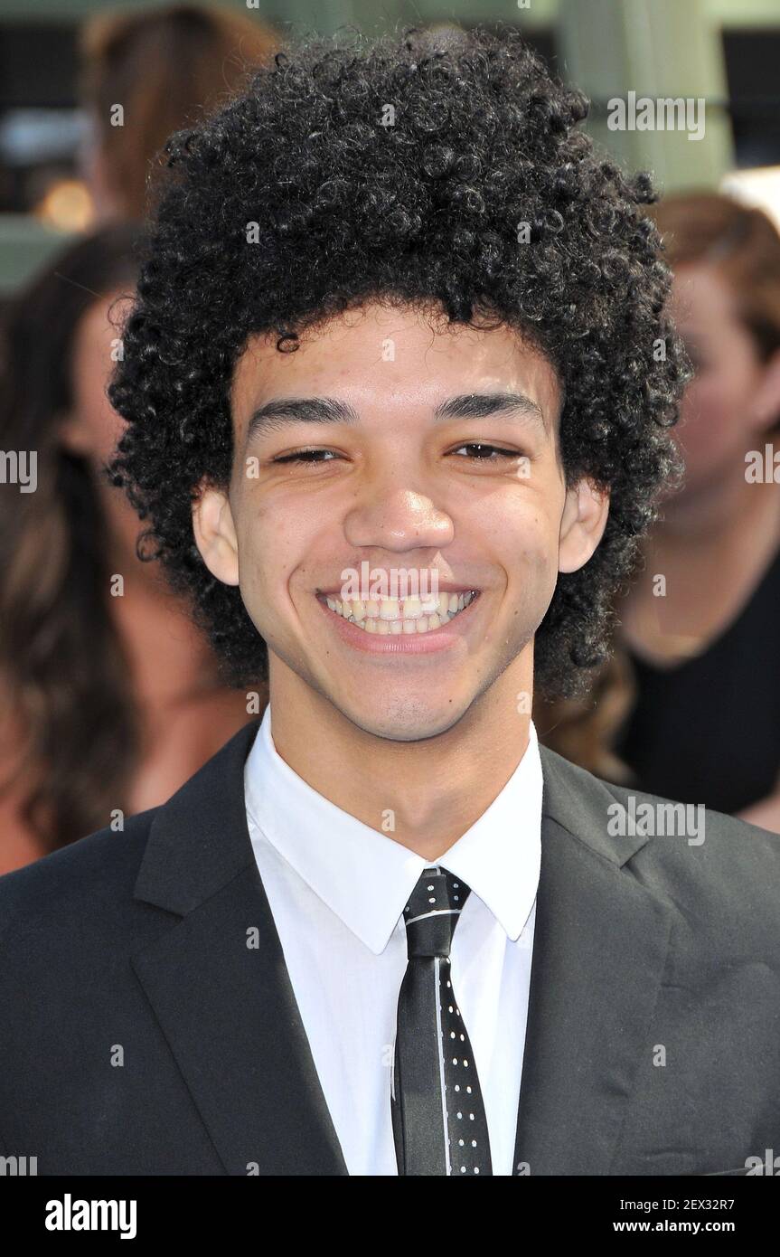 Justice Smith arrives at the 2015 MTV Movie Awards held at the Nokia ...