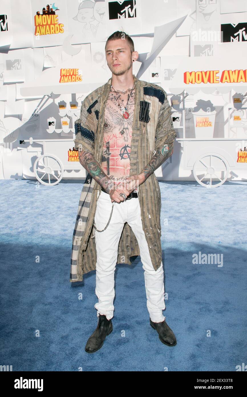 Machine Gun Kelly attends The 2015 MTV Movie Awards at Nokia Theatre L ...