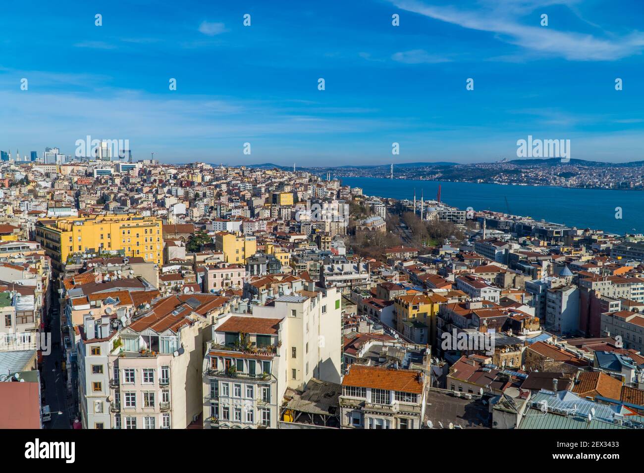 Istanbul, Turkey - February 2, 2021 - beautiful panoramic aerial view ...