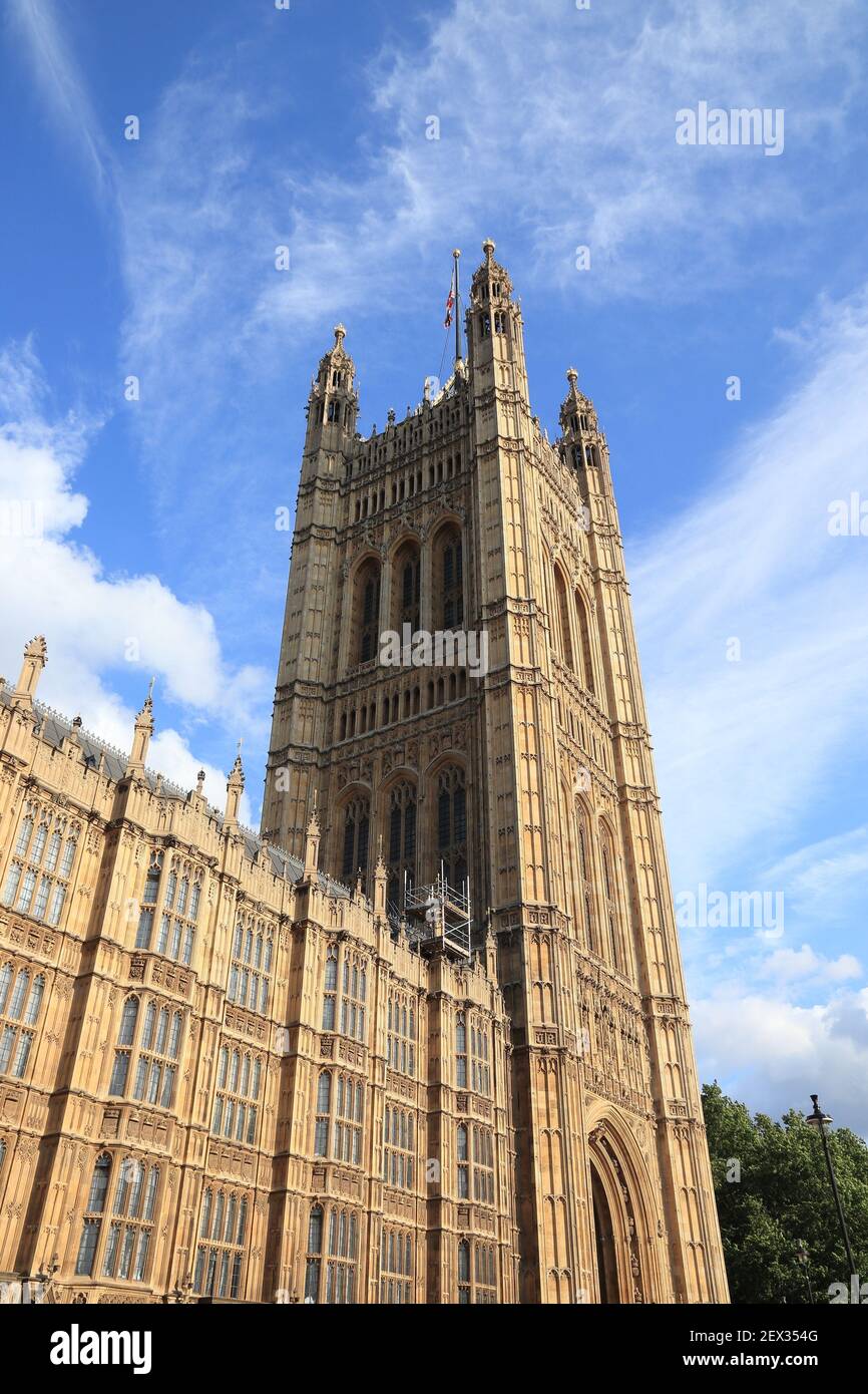 Victoria Tower, London UK. Palace of Westminster in London Stock Photo ...