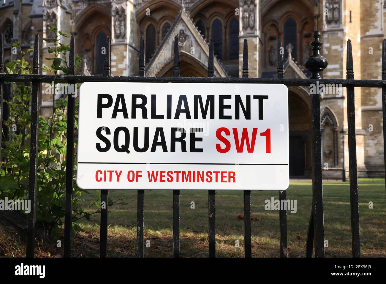 LONDON, UK - JULY 12, 2019: Parliament Square sign in London, UK ...