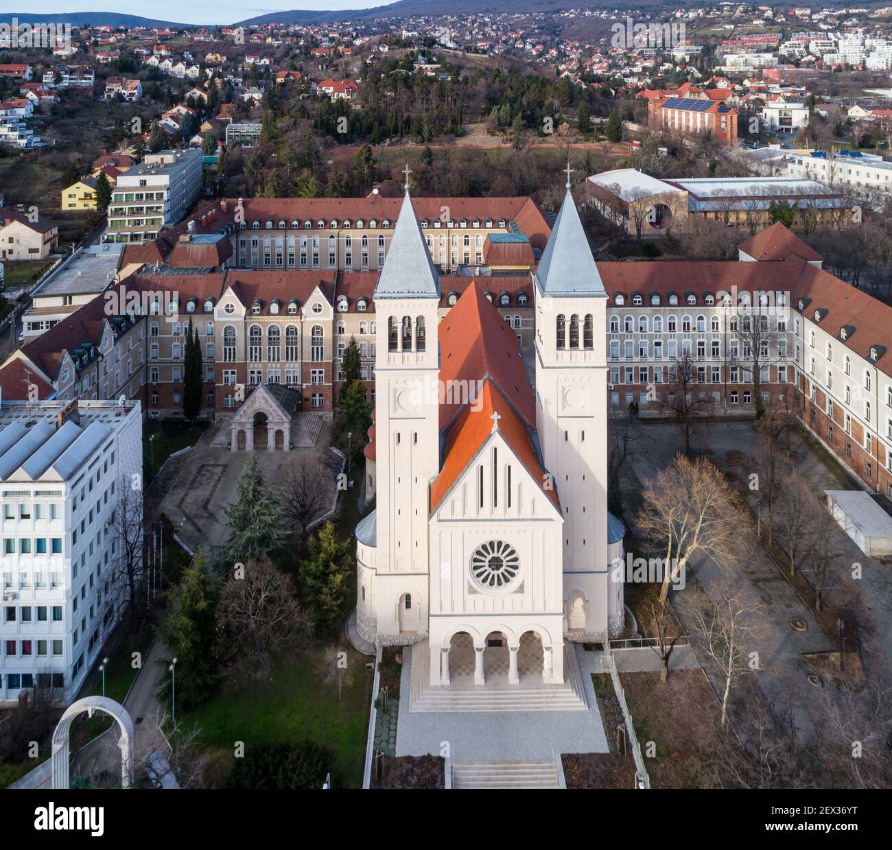 Pecs, Pius church. Bird eye view Stock Photo - Alamy