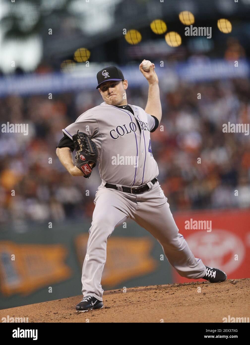 Colorado Rockies pitcher Tyler Matzek works against the San Francisco ...