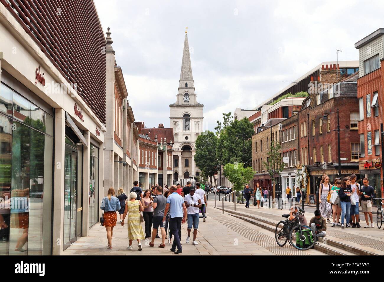 LONDON, UK - JULY 13, 2019: People visit Shoreditch district, UK ...