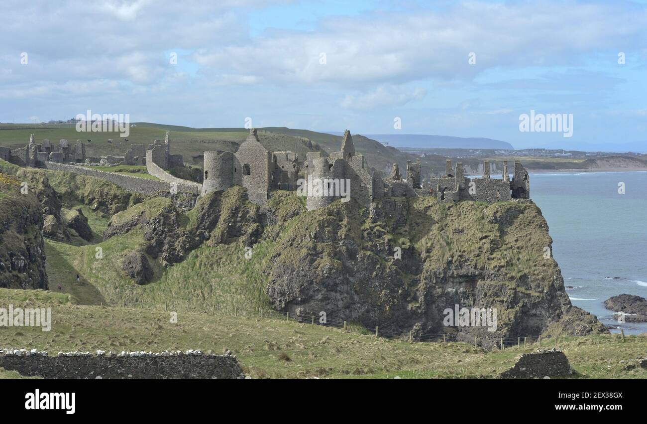 A view of the Dunluce Castle, Northern Ireland, one of the Game of ...