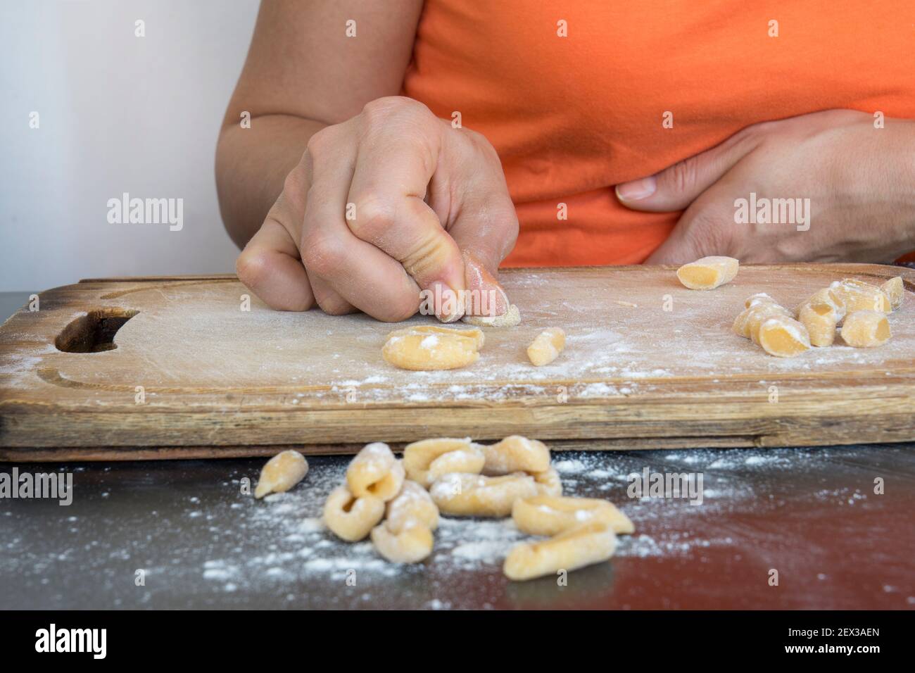 Homemade Fresh Cavatelli, Italian Pasta Stock Photo - Alamy